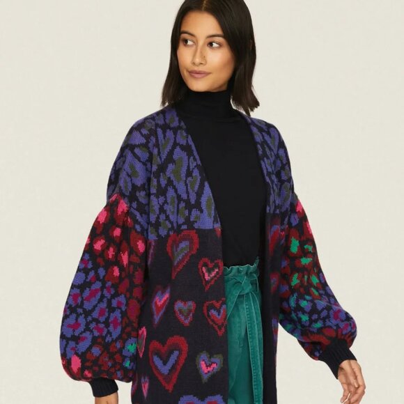 FARM Rio | Sweaters | Nwt Farm Rio Bold Colorful Statement Cardigan ...